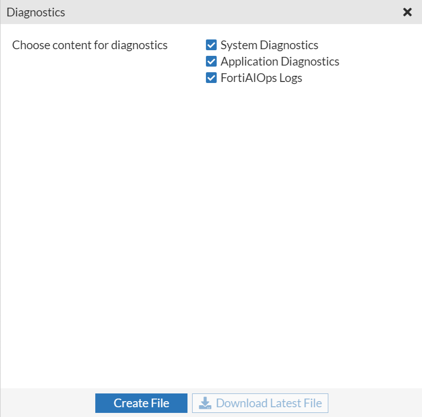 System Diagnostics | FortiAIOps 2.1.0 | Fortinet Document Library