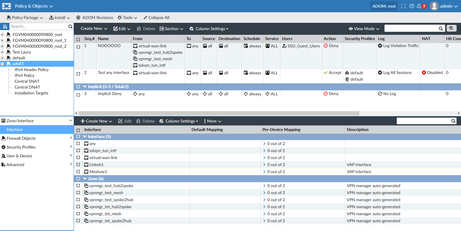Display options | FortiManager 6.0.5