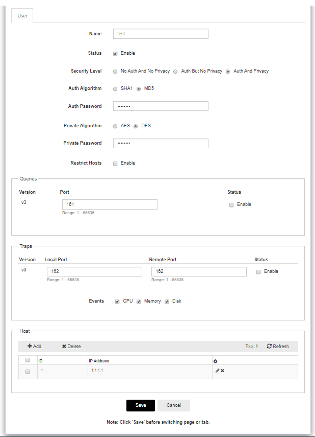 Configuring SNMP for remote alarm event trap reporting and MIB queries ...