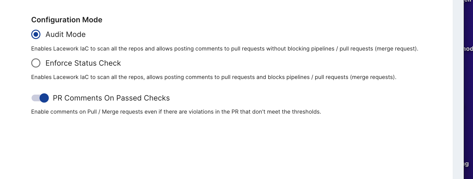 Configure the Code Security App | Lacework FortiCNAPP 24.3.0 | Fortinet Document Library