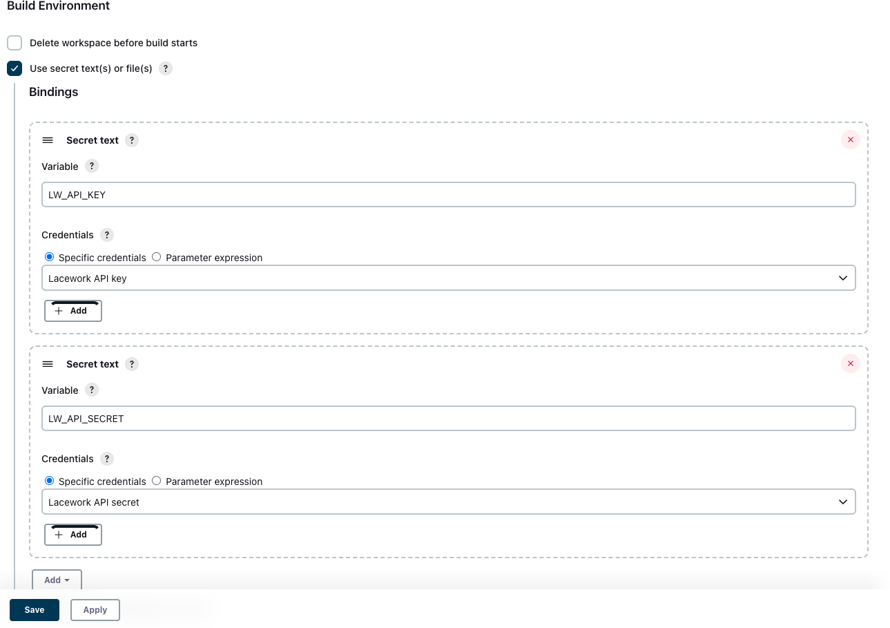 Jenkins integration | Lacework FortiCNAPP | Fortinet Document Library