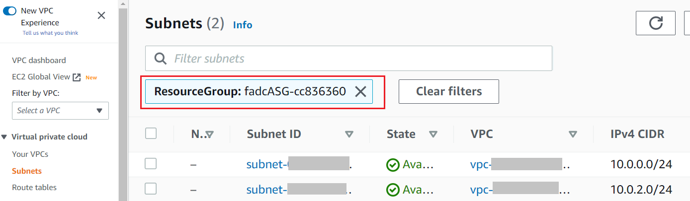 Locating deployed resources | FortiADC Public Cloud 7.2.0