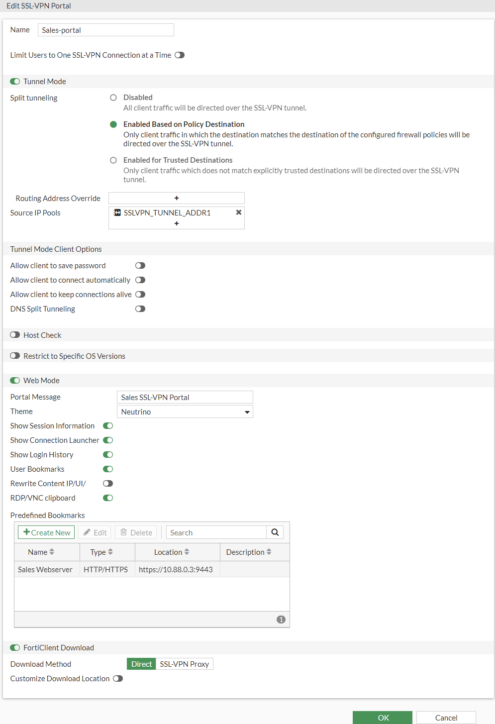 FortiGate SSL VPN configurations | FortiAuthenticator 6.6.0 | Fortinet ...