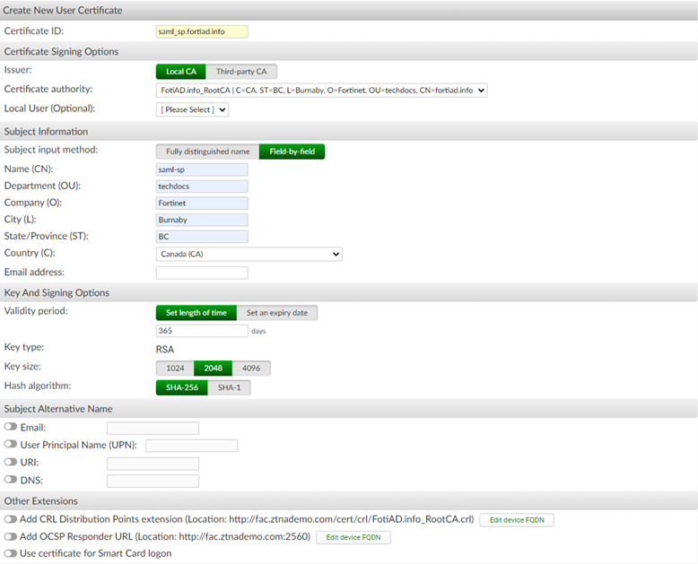 Certificate management | FortiAuthenticator 6.6.0 | Fortinet Document ...