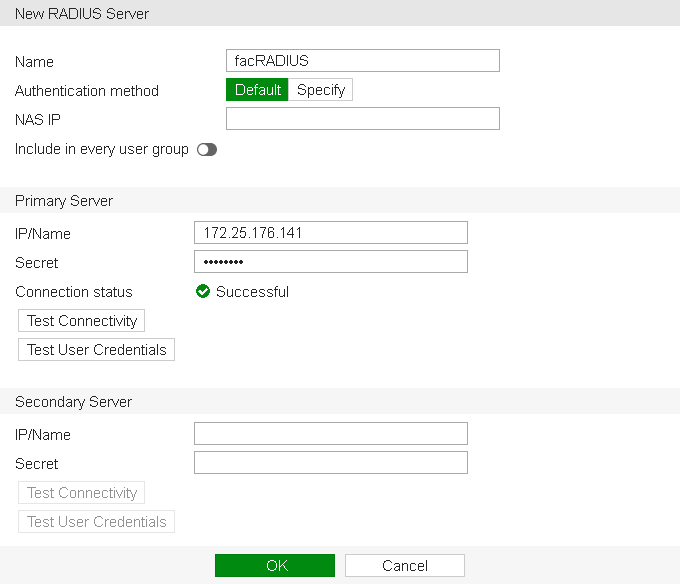 Adding the RADIUS server to the FortiGate | FortiAuthenticator 6.6.0 ...