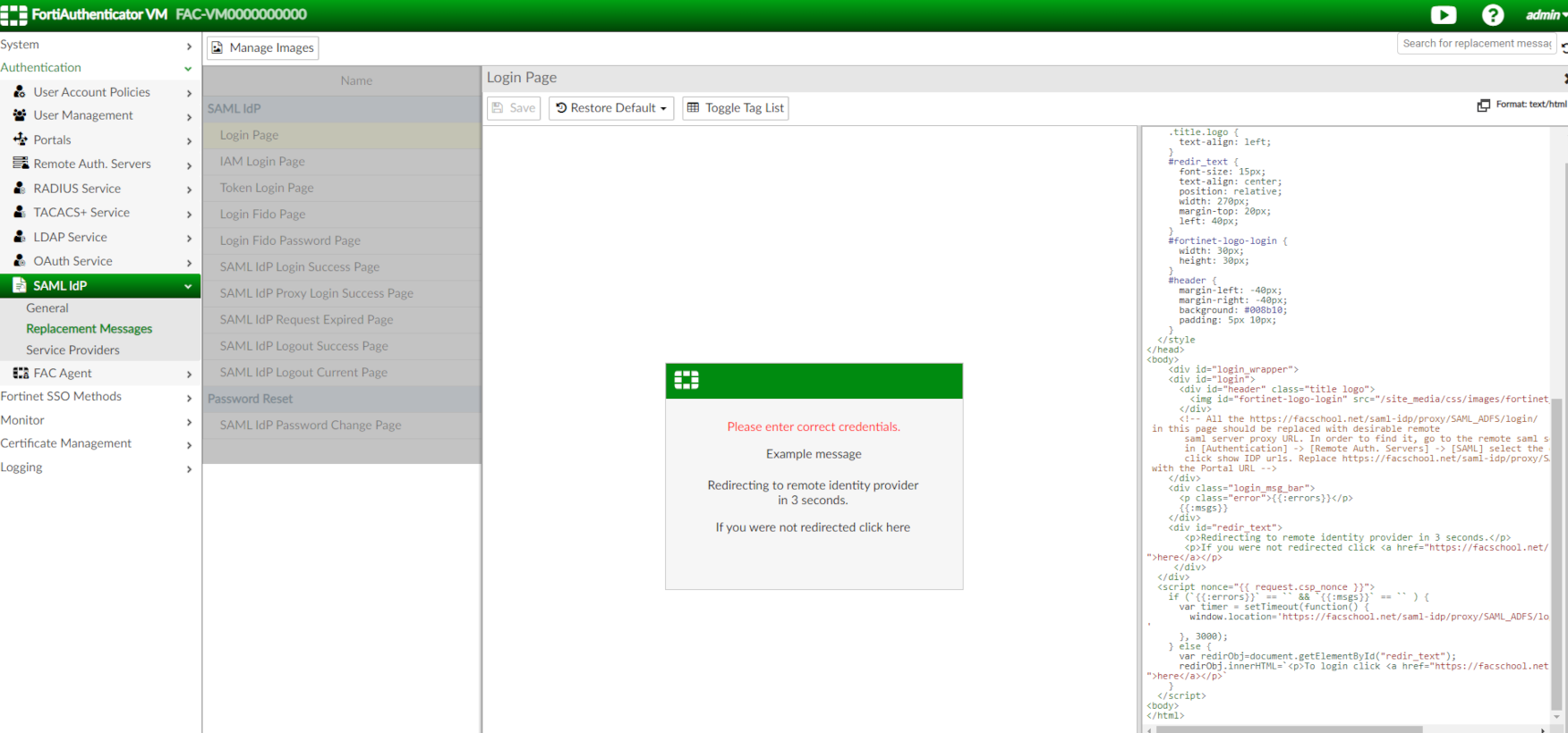 Configure FortiAuthenticator replacement messages | FortiAuthenticator ...