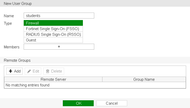 Configuring user groups on the FortiGate | FortiAuthenticator 6.6.0 ...
