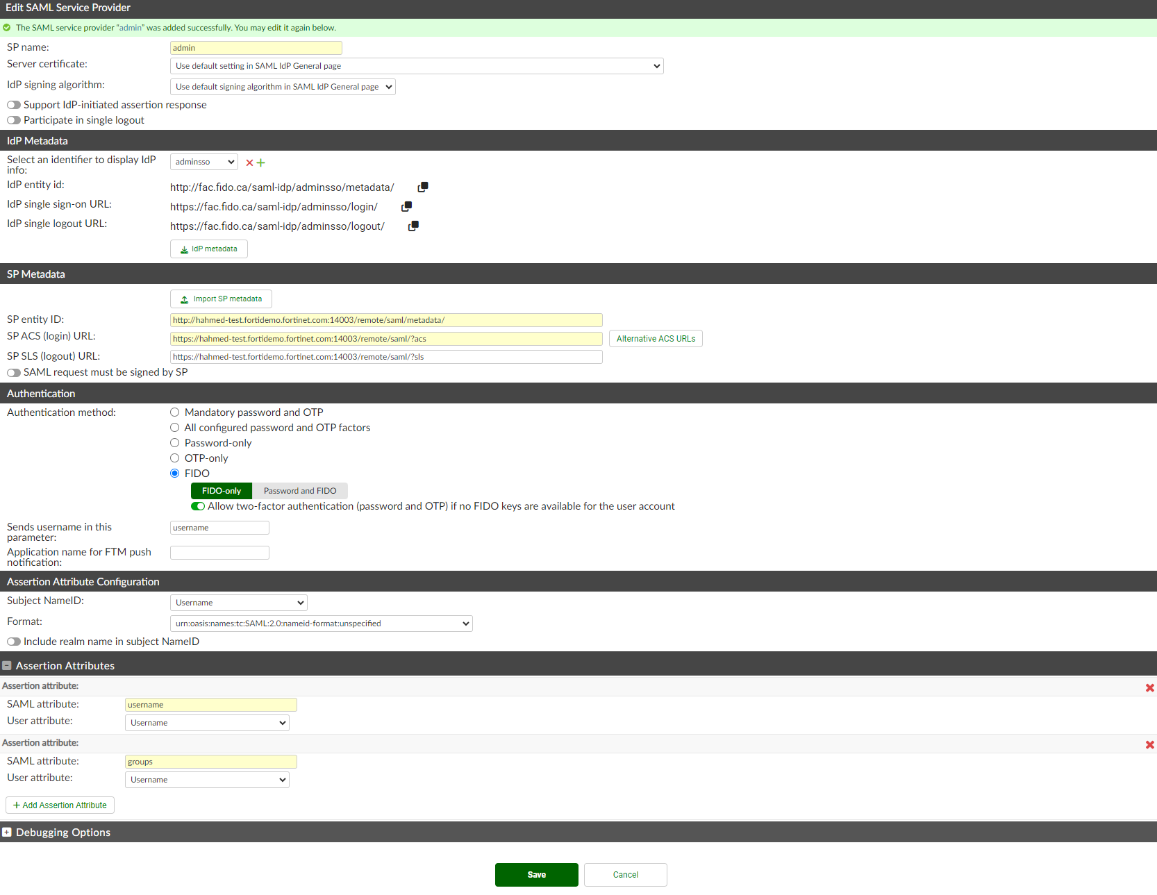 Configuring SAML on FortiAuthenticator | FortiAuthenticator 6.6.0 ...