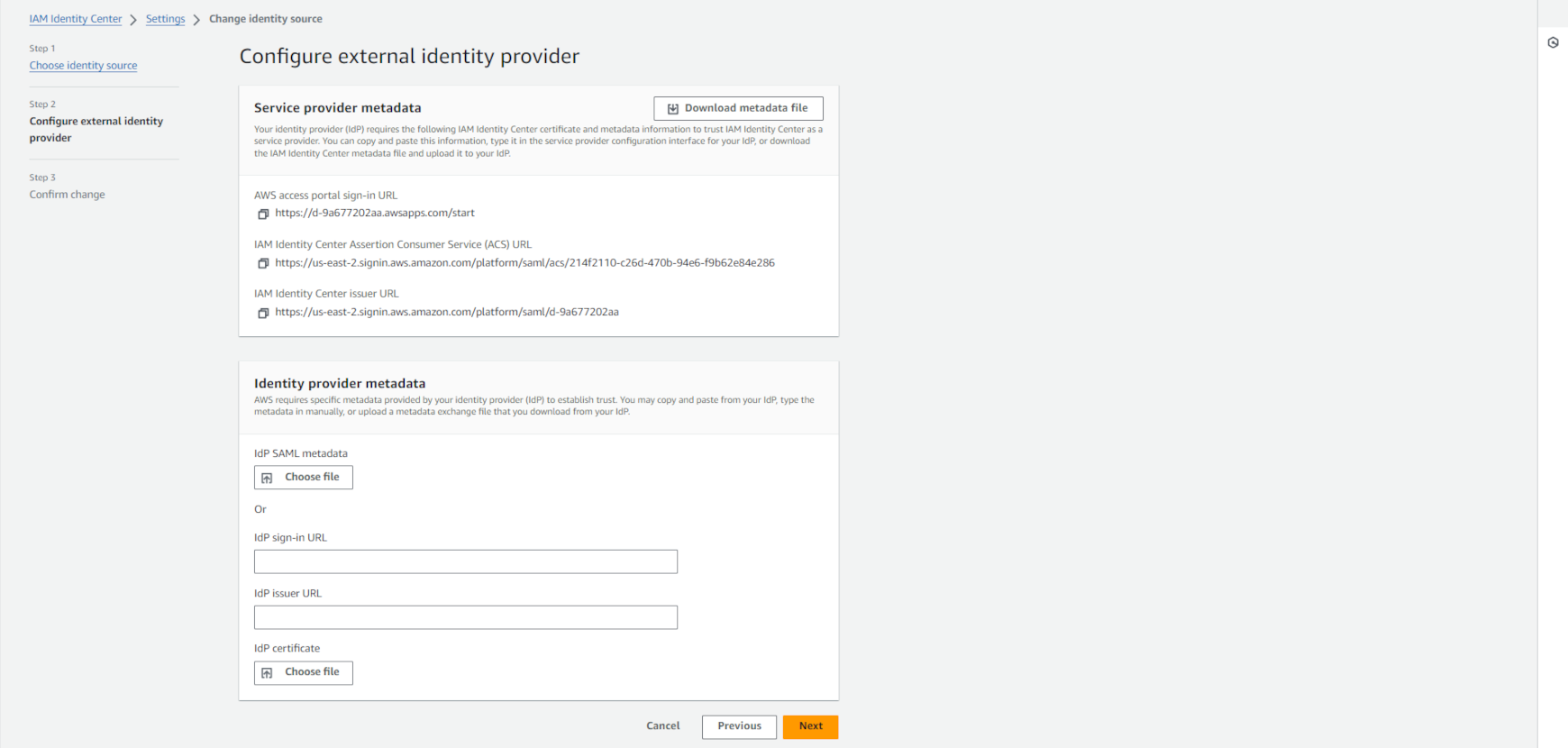 Changing the identity source from IAM Identity Center to ...