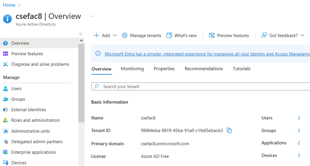 Creating a Microsoft Entra ID tenant | FortiAuthenticator 6.6.0 ...