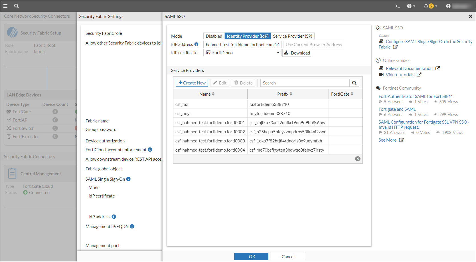 Configuring SAML on FortiGate | FortiAuthenticator 6.6.0 | Fortinet ...