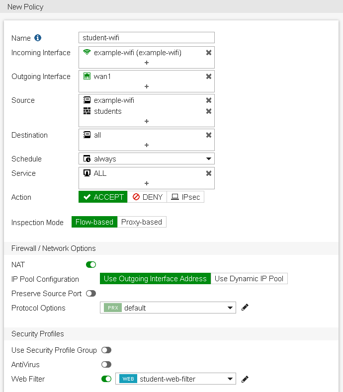 Creating security policies | FortiAuthenticator 6.6.0 | Fortinet ...