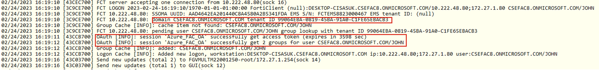 FSSO sessions and debug logs | FortiAuthenticator 6.6.0 | Fortinet Document Library