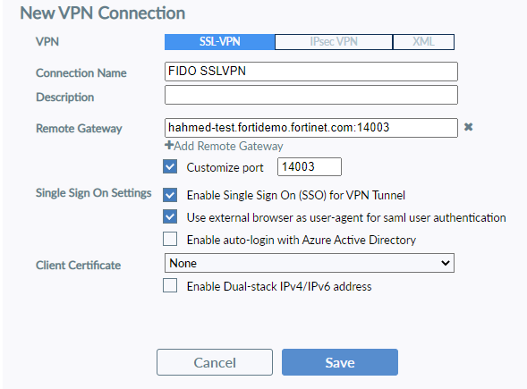 Configuring SSLVPN on FortiClient | FortiAuthenticator 6.6.0 | Fortinet ...