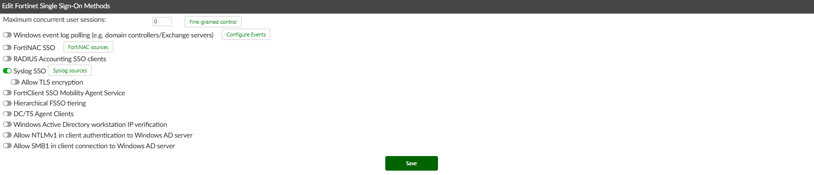 Enabling Syslog SSO | FortiAuthenticator 6.6.0 | Fortinet Document Library