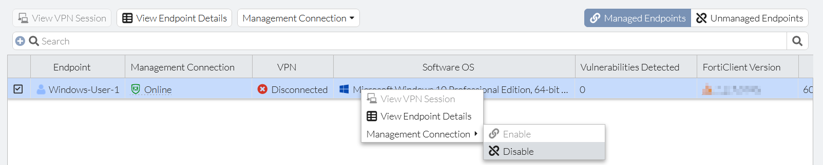Example: Removing an endpoint from management | FortiSASE 23.2.32