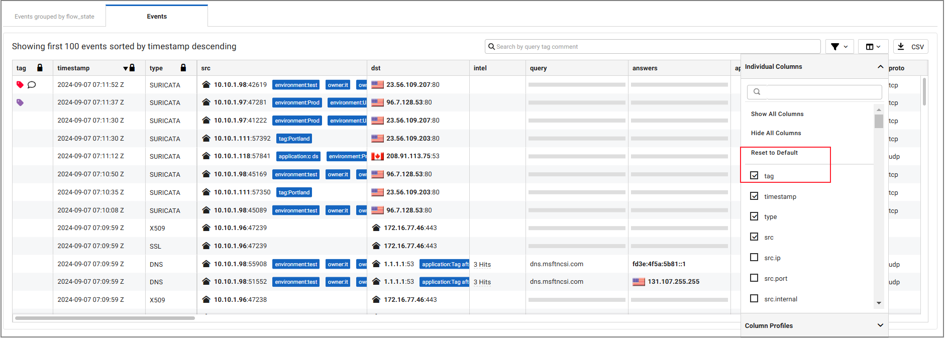 Tag and comment events | FortiNDR Cloud 25.2.a | Fortinet Document Library