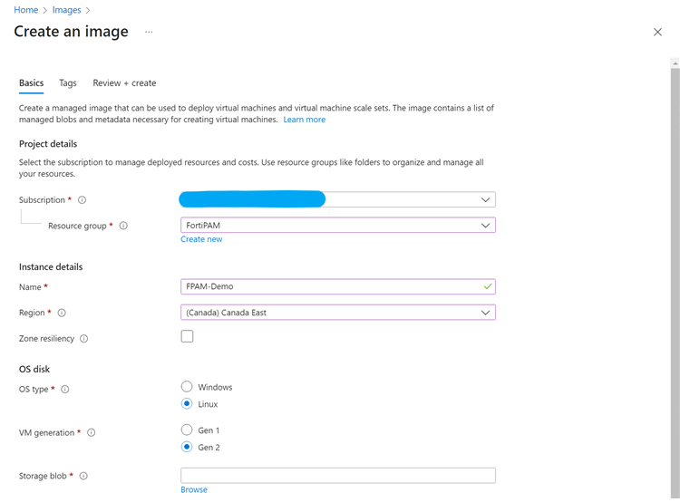 Deploying FortiPAM-VM on Azure from a VHD image file | FortiPAM Public ...