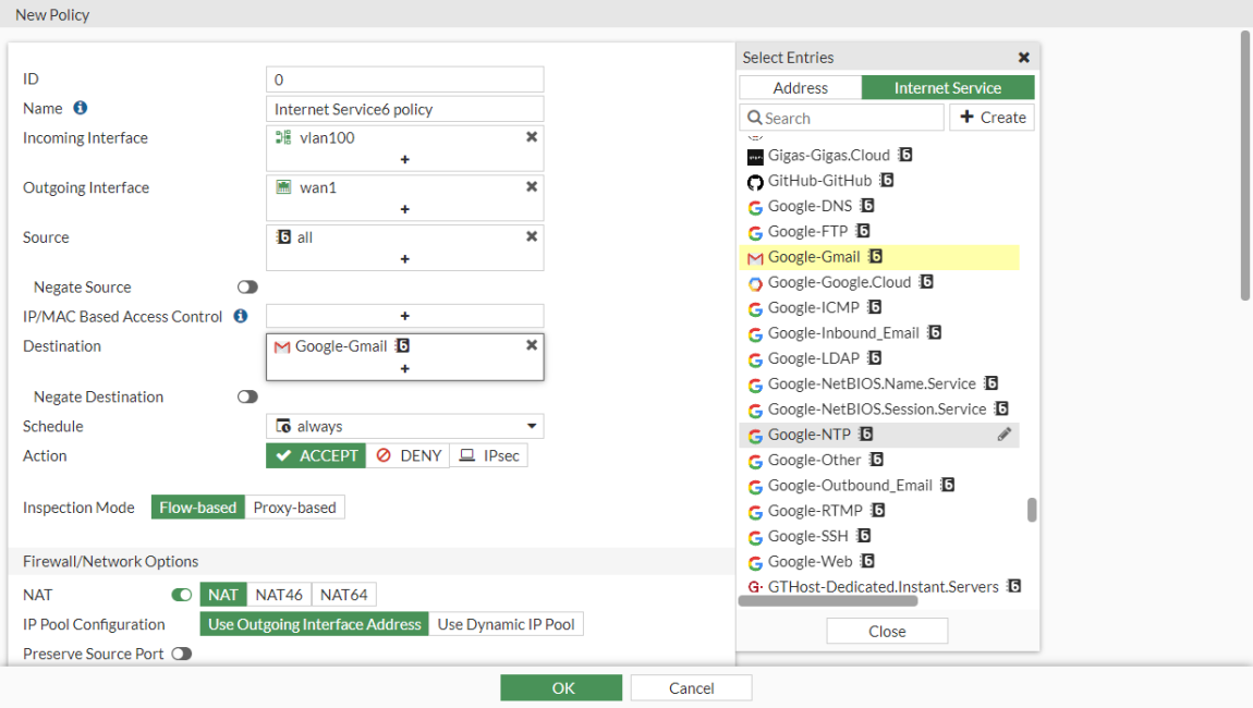 Using Internet Service in a policy | FortiGate / FortiOS 7.2.10 ...