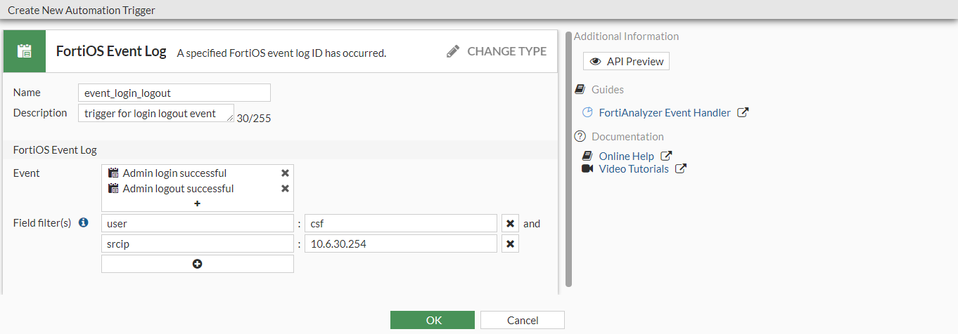 FortiOS event log trigger | FortiGate / FortiOS 7.2.10 | Fortinet ...