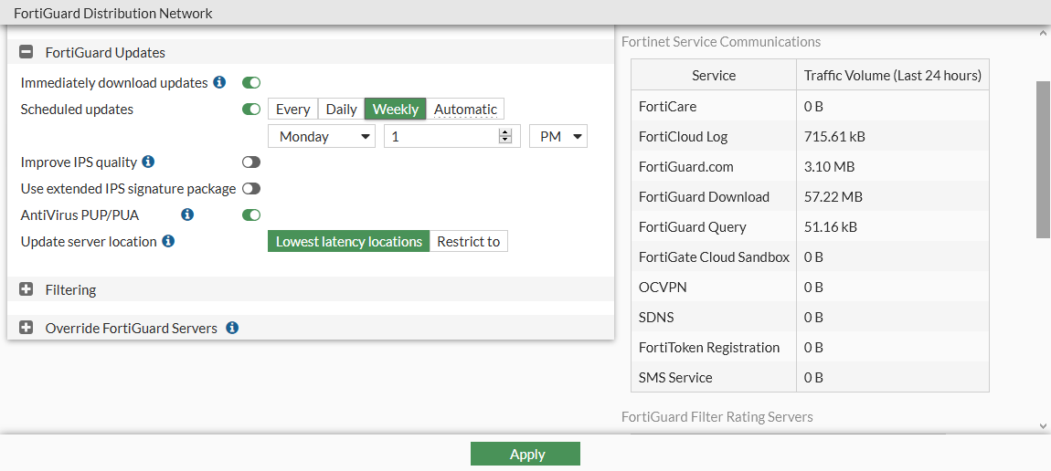 Configuring FortiGuard updates | FortiGate / FortiOS 7.2.10 | Fortinet ...