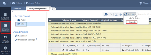 Saving the Check Point source configuration file from VSX Gateway ...