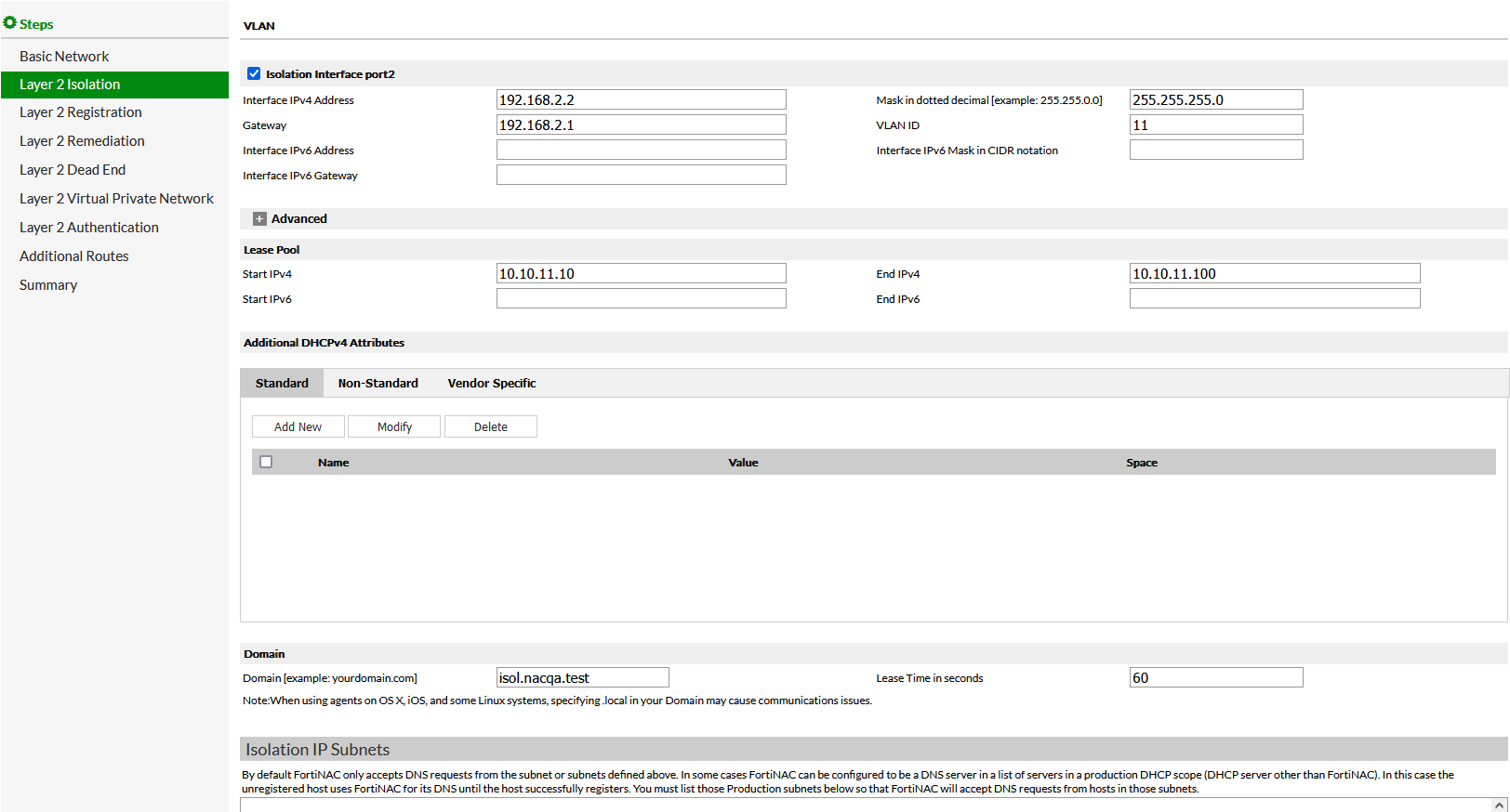 Configure lease pool & domain | FortiNAC-F 7.6.0 | Fortinet Document ...