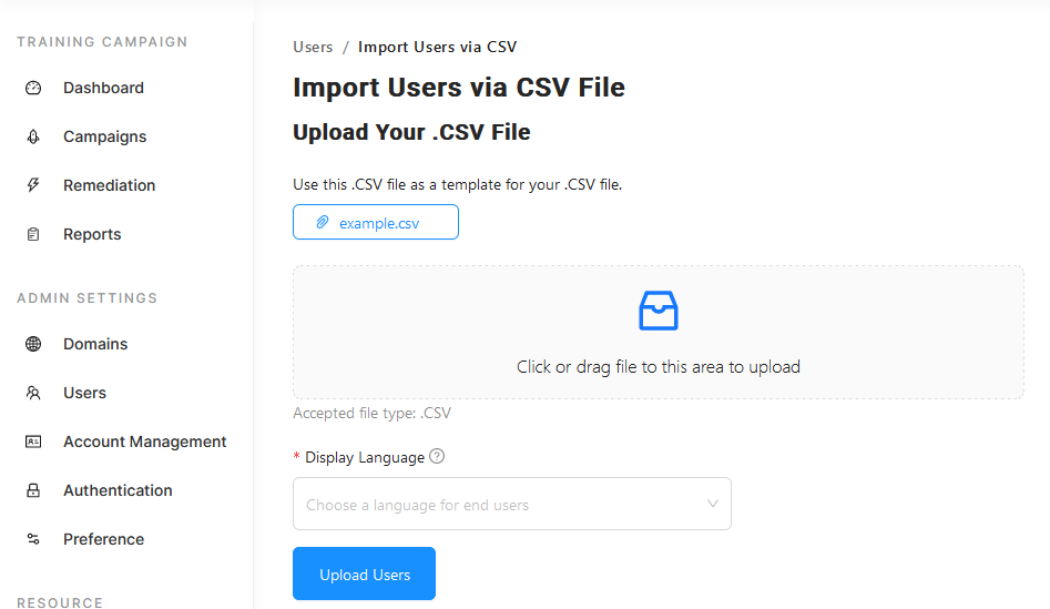 Creating and importing users | Security Awareness and Training 24.2.1 ...