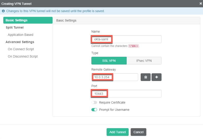 SSL VPN with Okta as SAML IdP | FortiGate / FortiOS 7.2.11 | Fortinet ...