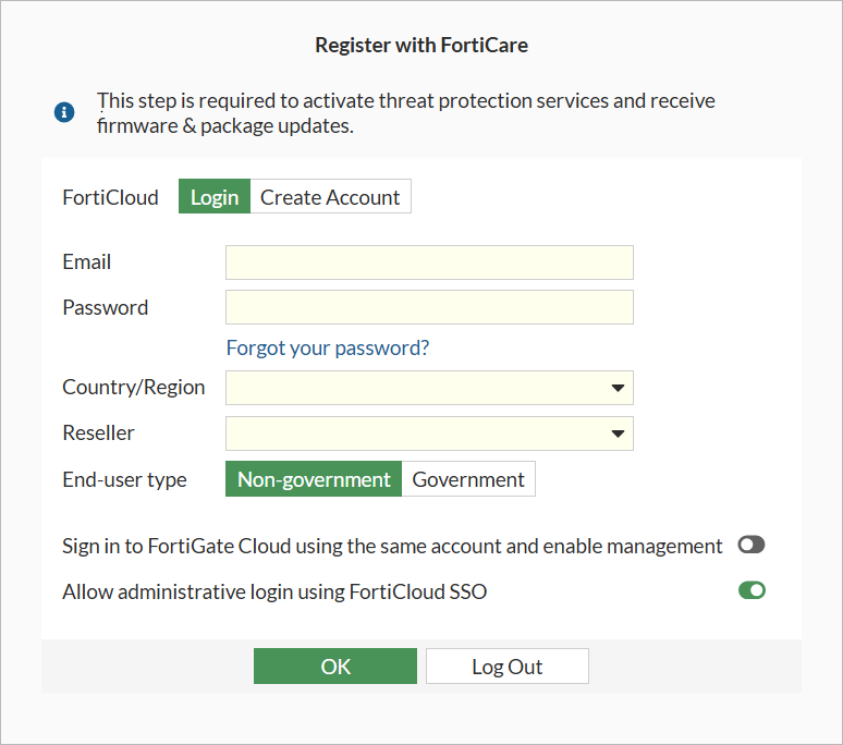 Registering FortiGate | FortiGate / FortiOS 7.2.11 | Fortinet Document ...