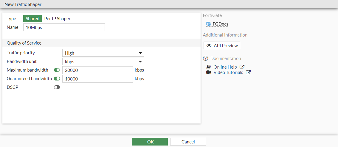 Shared traffic shaper | FortiGate / FortiOS 7.2.11 | Fortinet Document ...