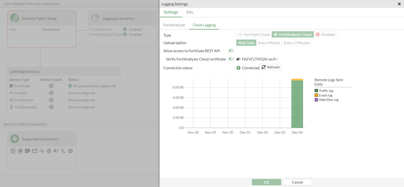 Configuring logging and analytics | FortiGate / FortiOS 7.2.11 ...