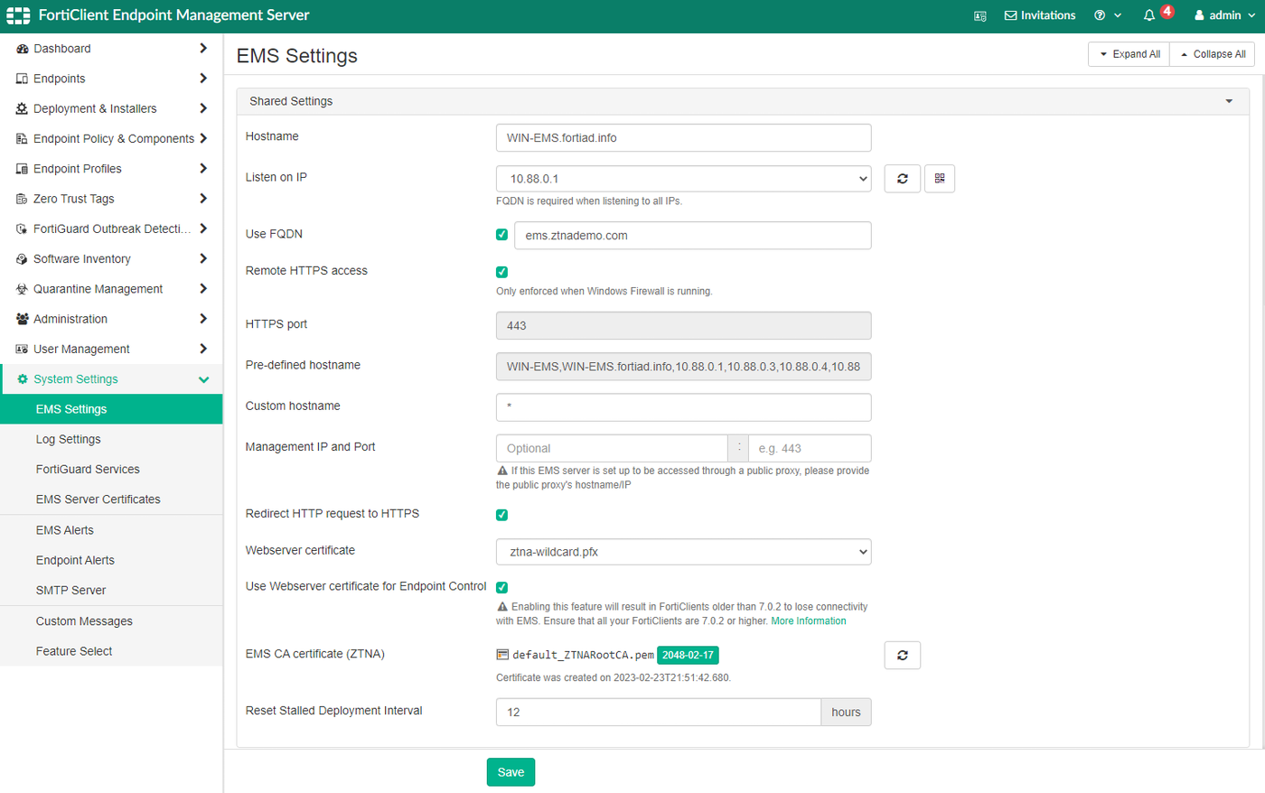 Establish device identity and trust context with FortiClient EMS | FortiGate / FortiOS 7.2.11 ...