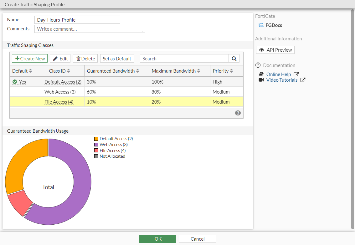 Interface-based traffic shaping profile | FortiGate / FortiOS 7.2.11 ...