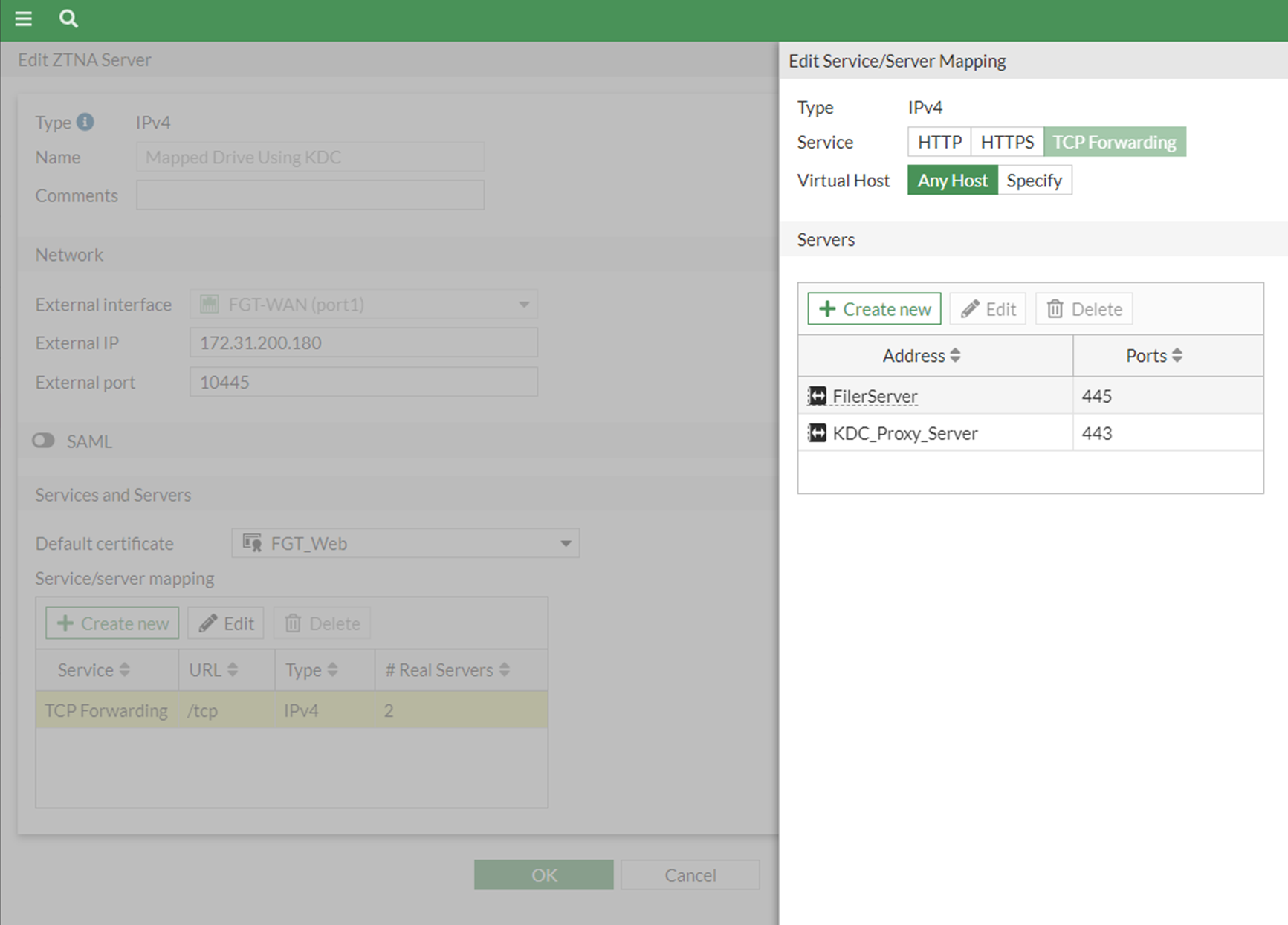 ZTNA access proxy with KDC to access shared drives | FortiGate ...