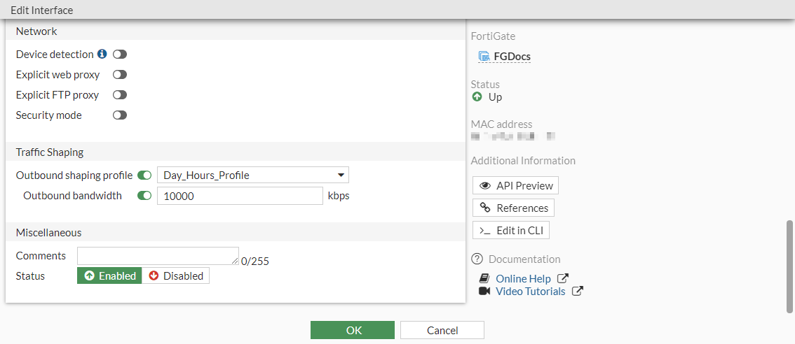 Interface-based traffic shaping profile | FortiGate / FortiOS 7.2.11 ...
