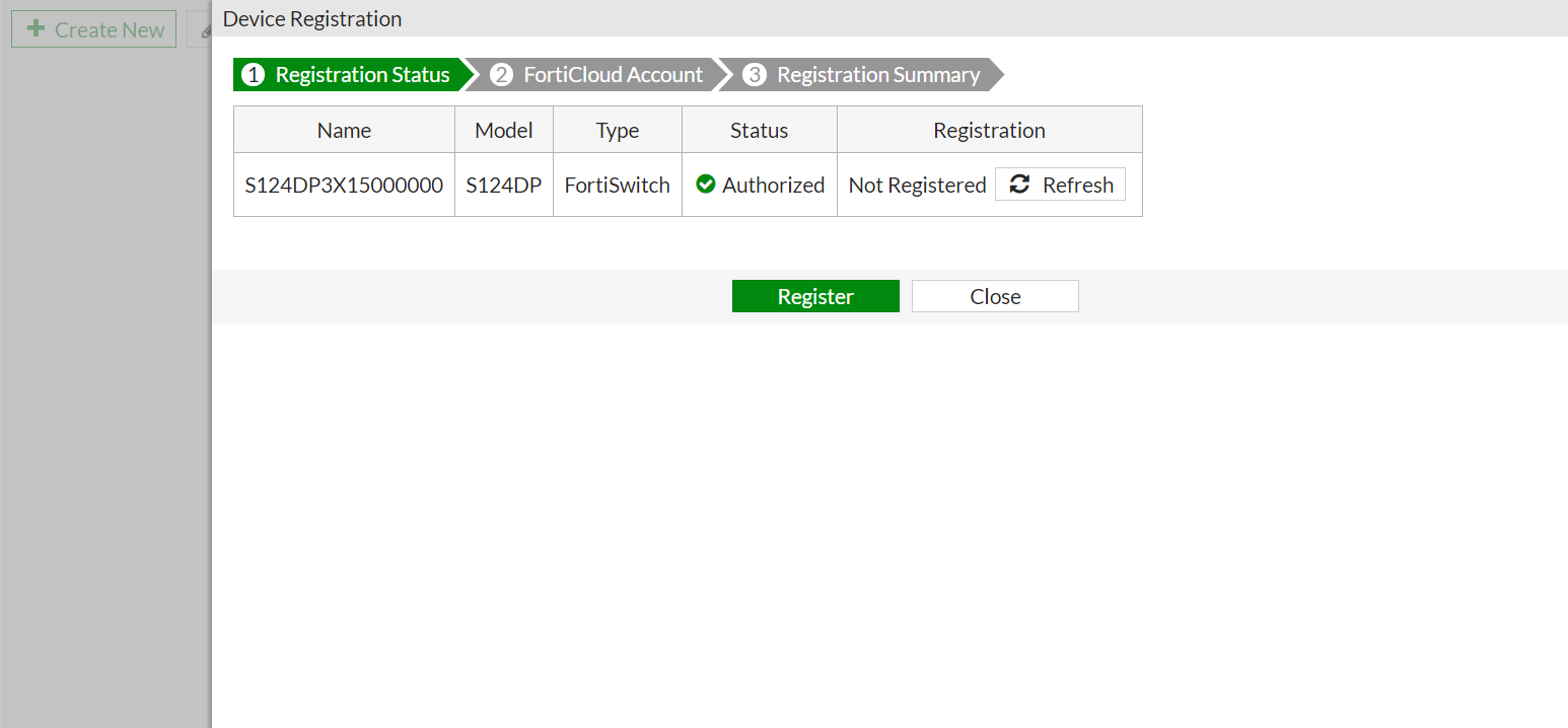 Register FortiSwitch to FortiCloud from the GUI 6.4.2 | FortiGate ...