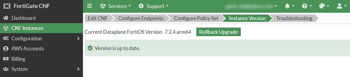 Schedule FortiGate CNF instance upgrades | FortiGate CNF 23.3.a