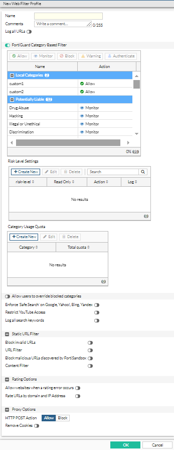 Create or edit a web filter profile | FortiProxy 7.6.0 | Fortinet ...
