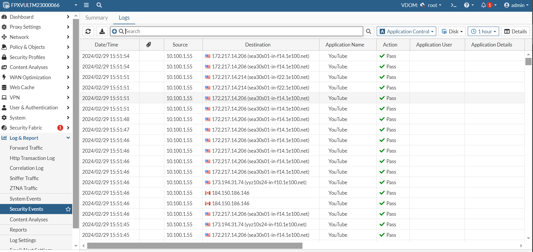Policy matching using applications | FortiProxy 7.6.0 | Fortinet ...
