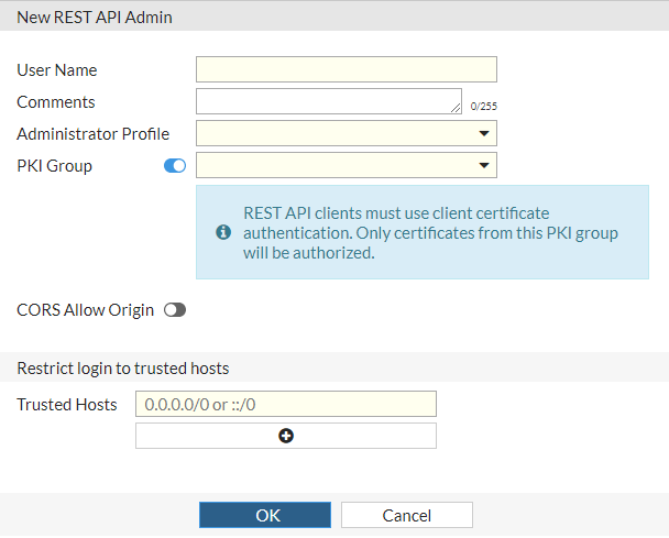 Create or edit a REST API administrator | FortiProxy 7.6.0 | Fortinet ...