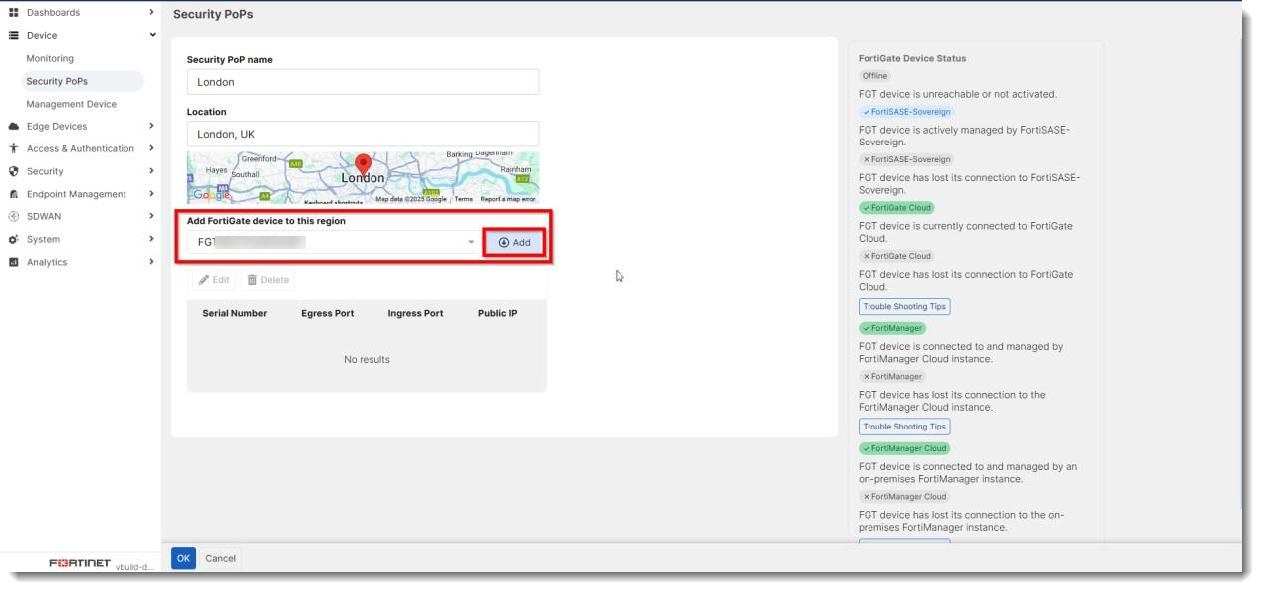 Add FortiGate devices | FortiSASE-Sovereign | Fortinet Document Library