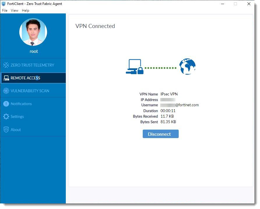 Log in using IPsec VPN | FortiSASE-Sovereign | Fortinet Document Library
