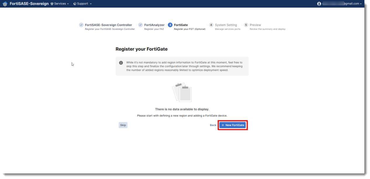 Configure FortiGate | FortiSASE-Sovereign | Fortinet Document Library
