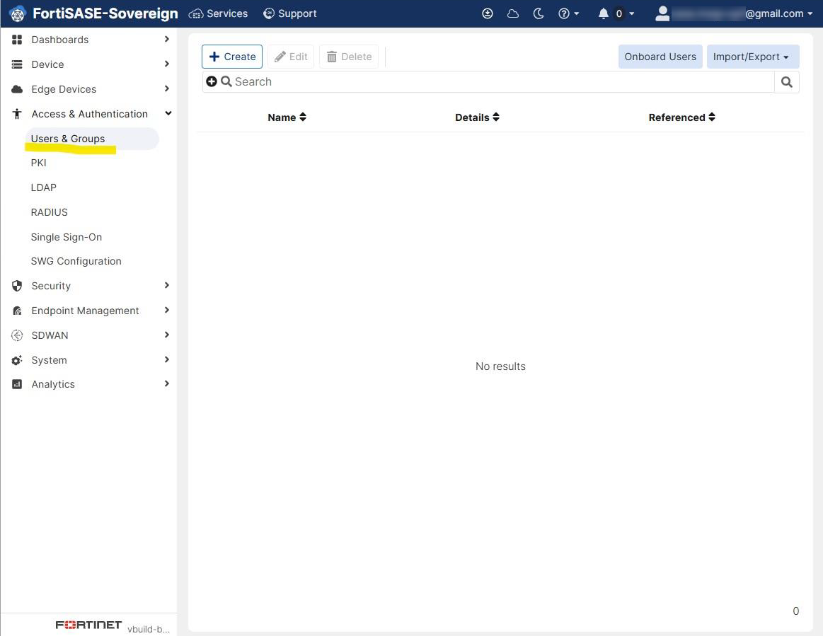 Create users | FortiSASE-Sovereign | Fortinet Document Library