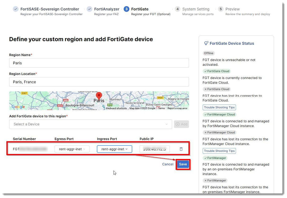 Configure FortiGate | FortiSASE-Sovereign | Fortinet Document Library