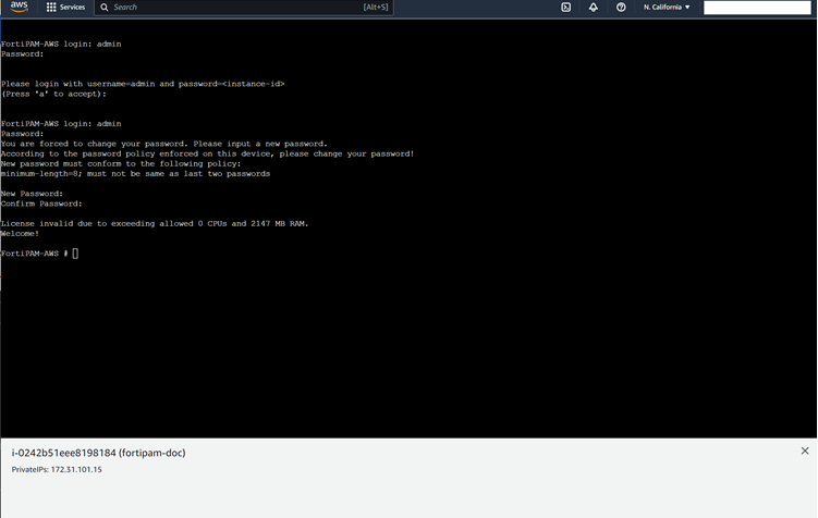 Initial configuration | FortiPAM Public Cloud 1.5.0 | Fortinet Document ...