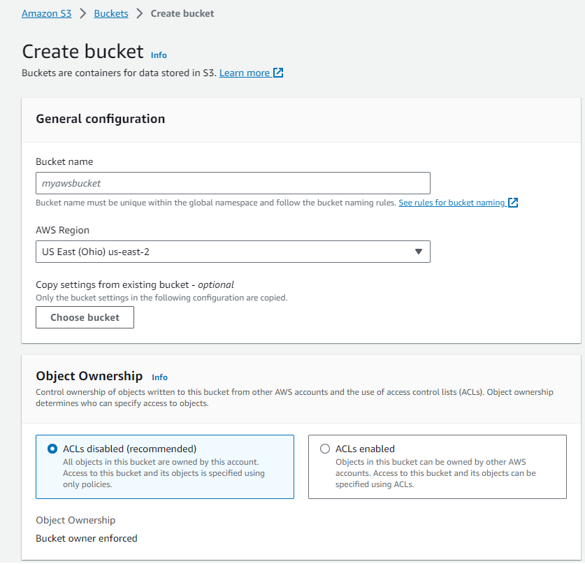 Creating an S3 bucket on AWS | FortiPAM Public Cloud 1.5.0 | Fortinet Document Library