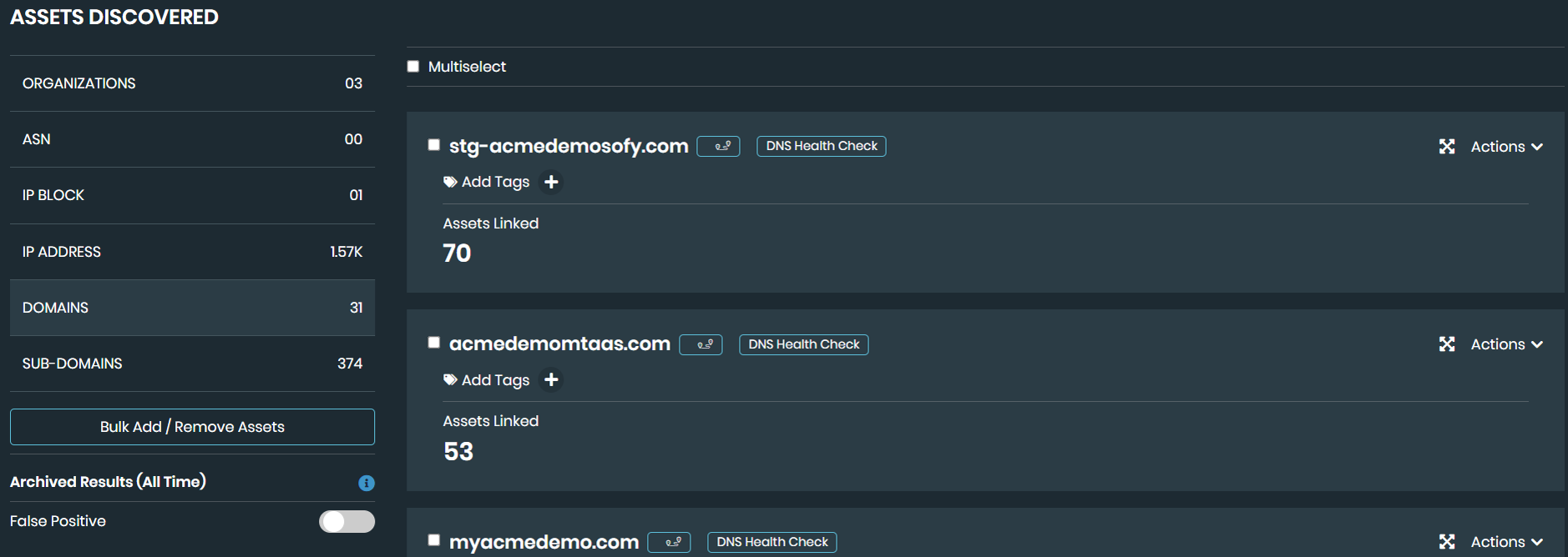 Viewing asset details | FortiRecon 24.1.b | Fortinet Document Library