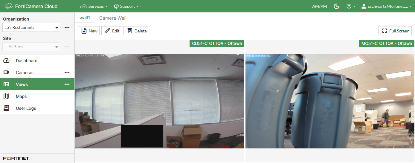 View panes and monitor walls | FortiCamera Cloud 24.1.0 | Fortinet ...